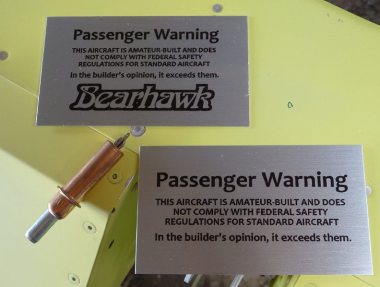 Passenger Warning Placard – Bearhawkstore.com